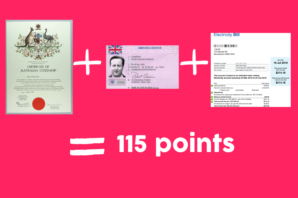Step 1 – 100 points of ID