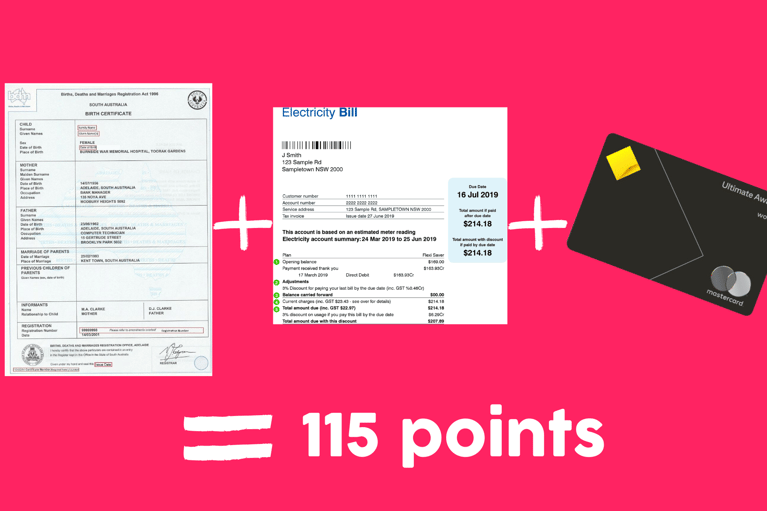 Step 1 – 100 points of ID