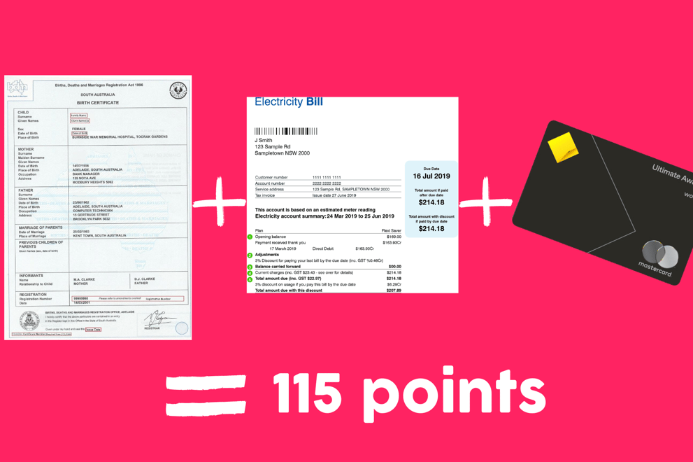 Step 1 – 100 points of ID